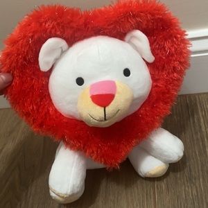 Hallmark | Toys | Hallmark White Lion Red Heart Shaped Mane 9 Plush ...